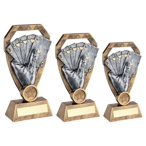 Playing Cards in Hand Trophy with Base Plaque - Awards Trophies Supplier